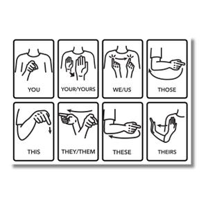 ASL Pronouns Flashcards - 14 Pronoun Signs for Easy ASL Learning ...