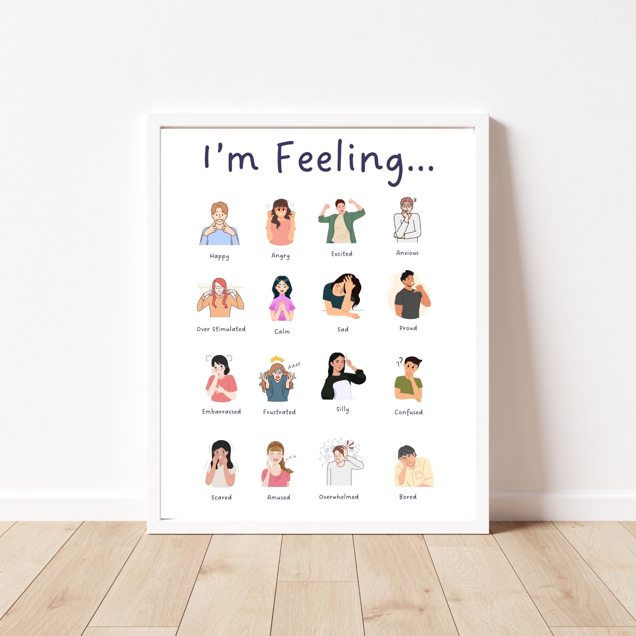 Emotions Poster for Autism Classroom, Feelings Visual Aid (digital ...
