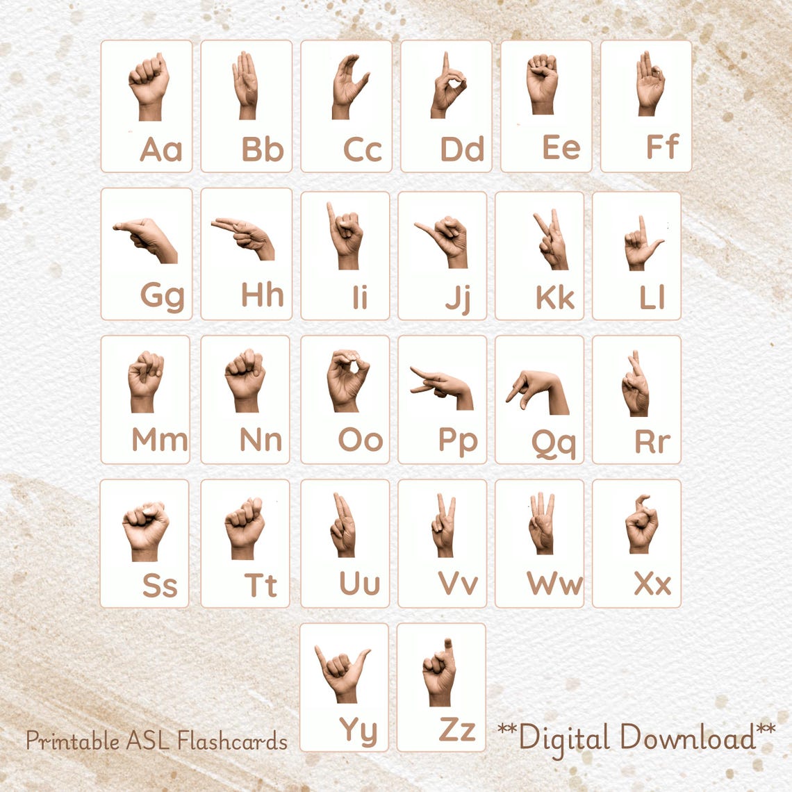 ASL Flashcards | Printable American Sign Language Alphabet for Kids ...