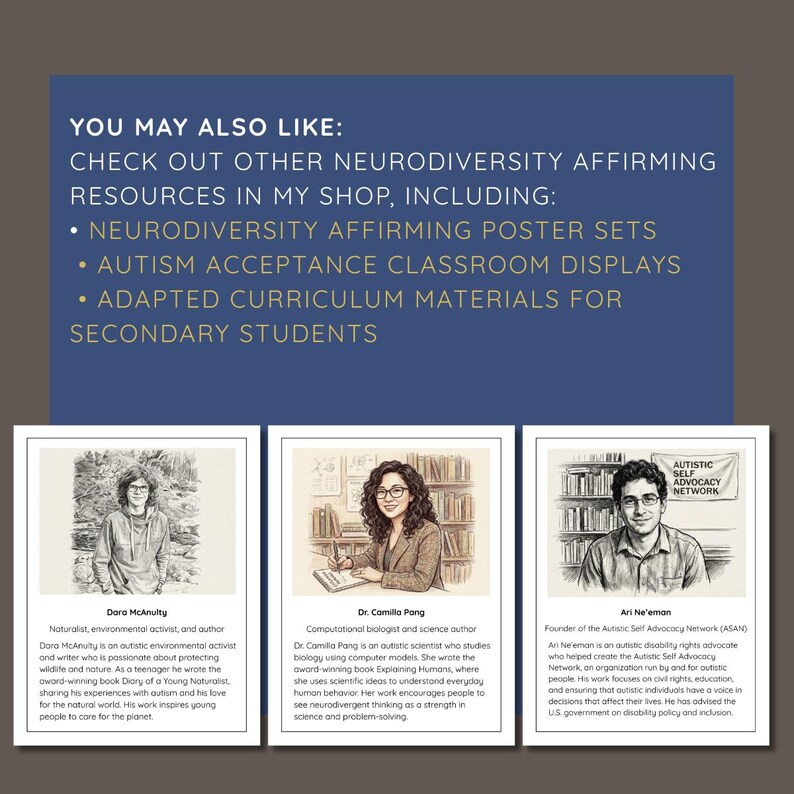 Neurodivergent Changemakers Posters | Autism Acceptance Classroom Decor ...