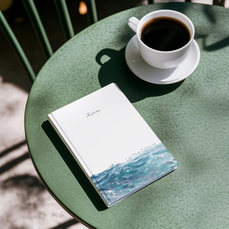 Hardcover Ocean-inspired Journal for Writers, | Calming Wave Design ...