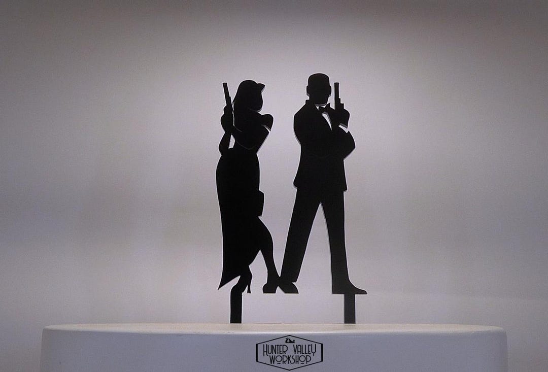 Bride & Groom Secret Agents Spy Wedding Cake Topper - Etsy
