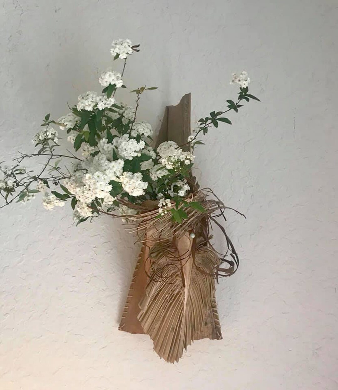 Decorative Floral Wall Pocket Natural Materials - Etsy