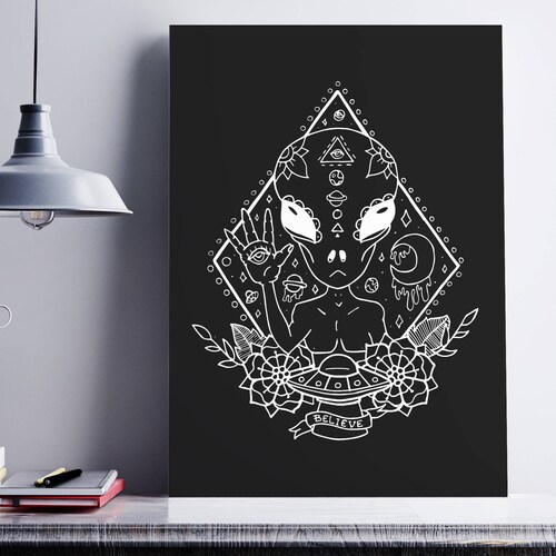 Alien Print - Etsy