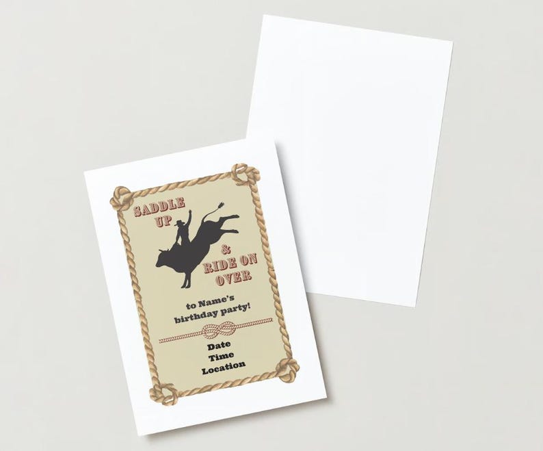 Editable Bull Riding Rodeo Invitation - Etsy