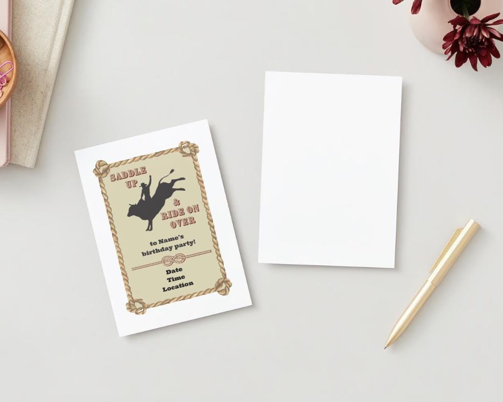 Editable Bull Riding Rodeo Invitation - Etsy