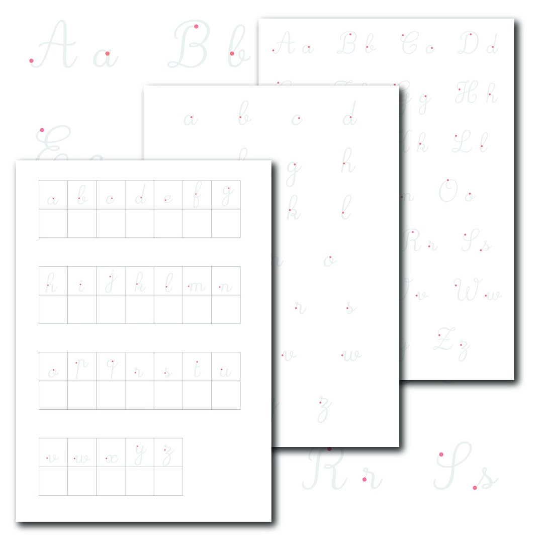 Cursive English Handwriting Practice Sheets Dotted Tracing Printable ...
