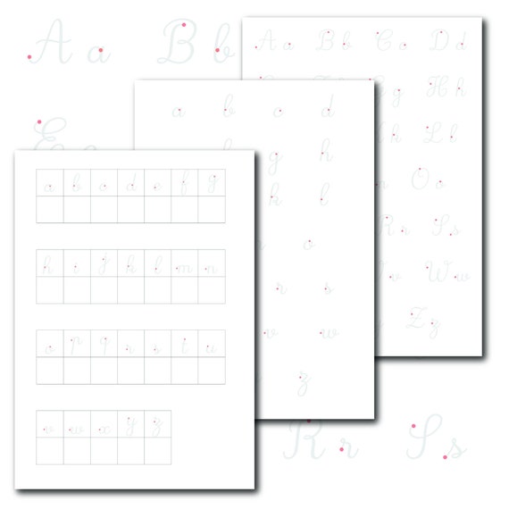 Cursive English Handwriting Practice Sheets Dotted Tracing | Etsy