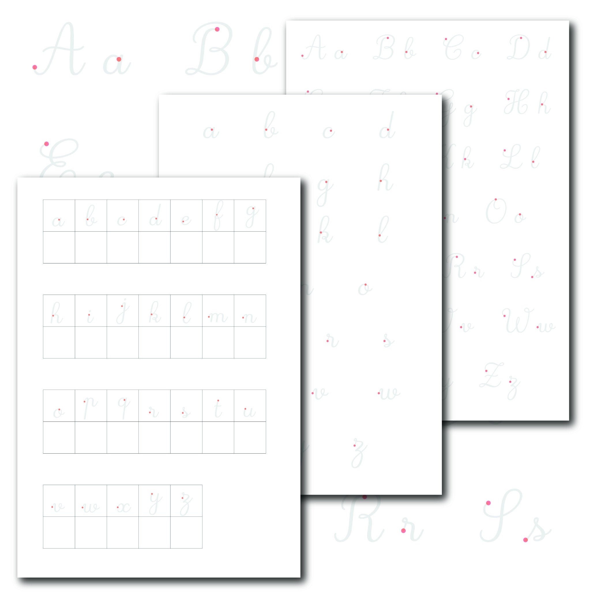 Cursive English Handwriting Practice Sheets Dotted Tracing Printable ...