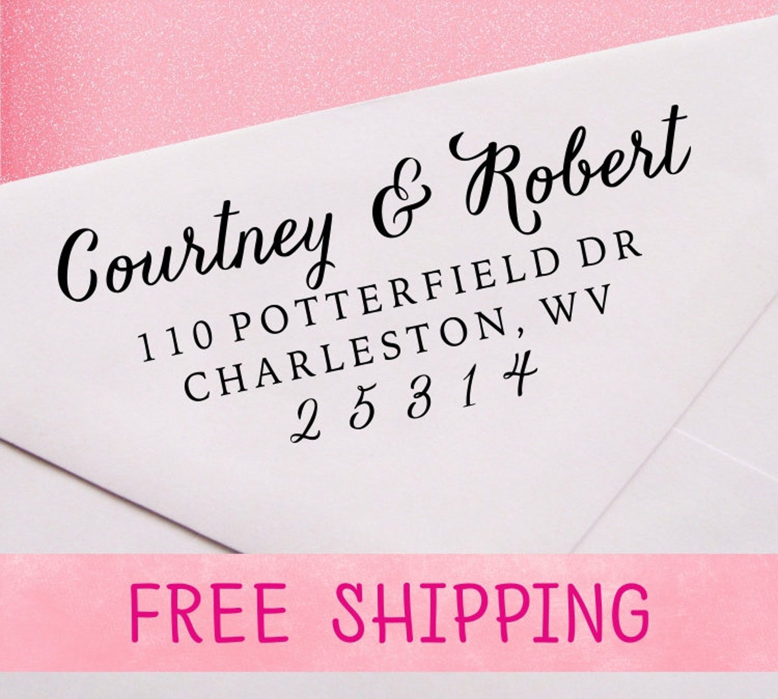 Free Shipping Return Address Stamp Self Inking Stamp or Wood - Etsy