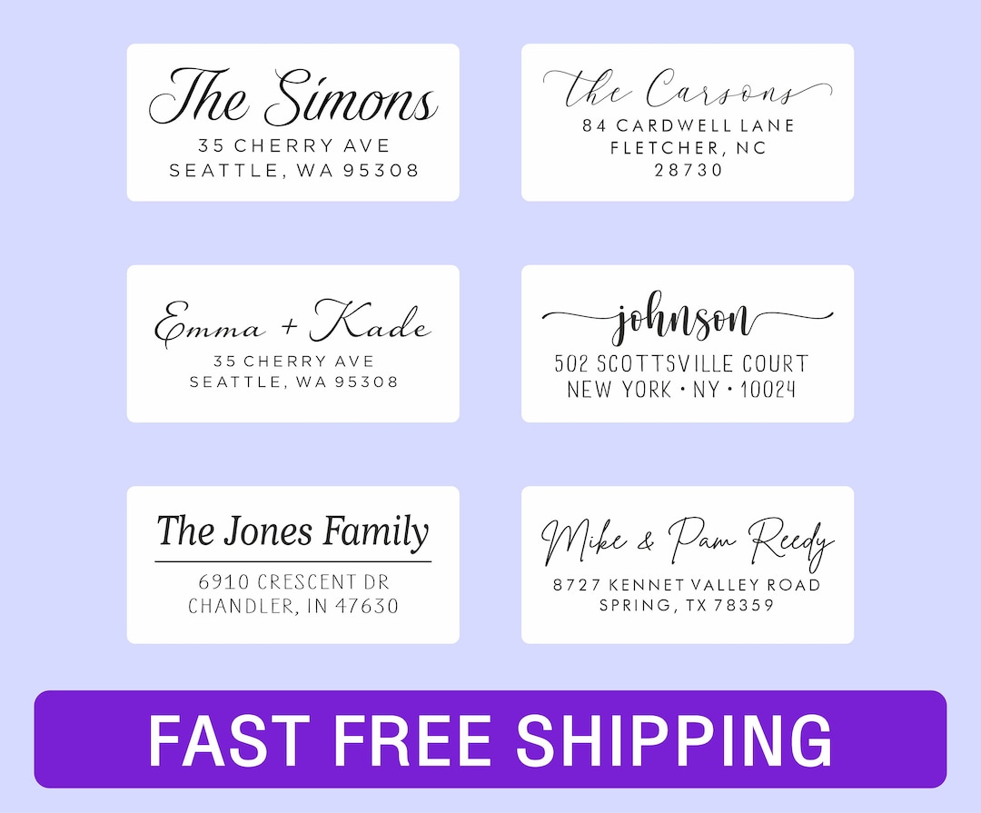 Custom Address Stamp, Return Address Stamp, Self Inking Calligraphy ...