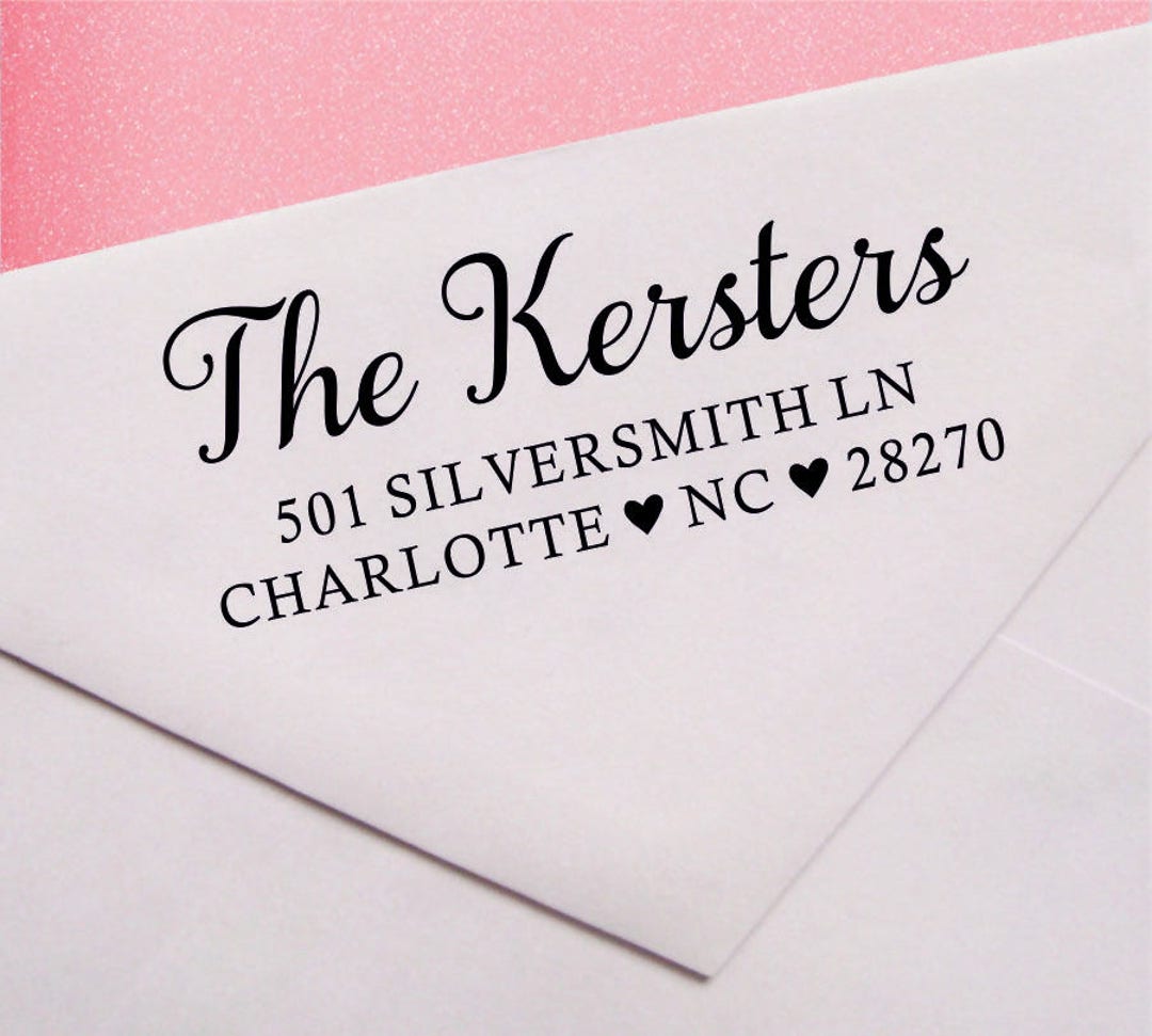 Cursive Address Stamp - Self Ink Address Stamp - Self Inking Address ...