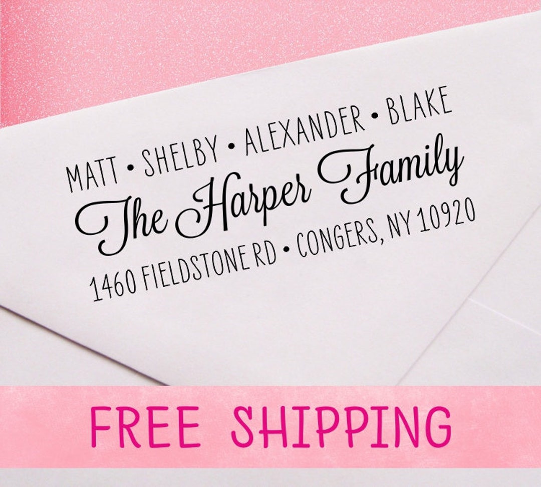 Personalized Stamp - Self Inking Stamp - Family Address Stamp - Modern ...