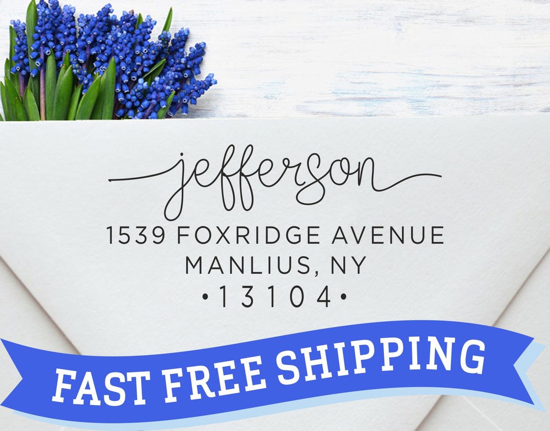 Address Stamp, Self Inking Return Address Stamp, Calligraphy Address ...
