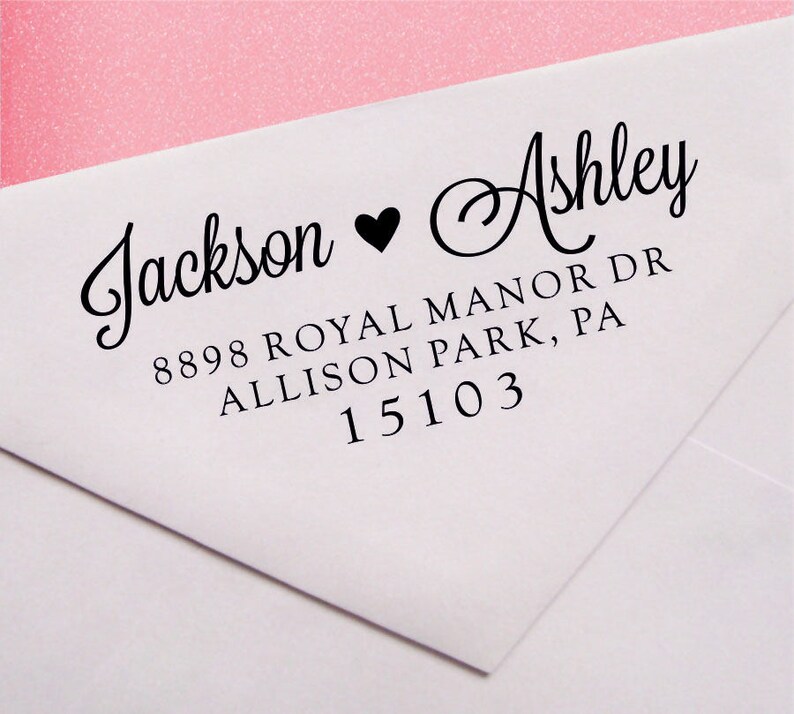 Wedding Address Stamp Self Inking Address Stamp Heart - Etsy