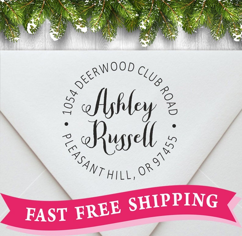 Round Address Stamp Custom Circle Address Stamp Round - Etsy