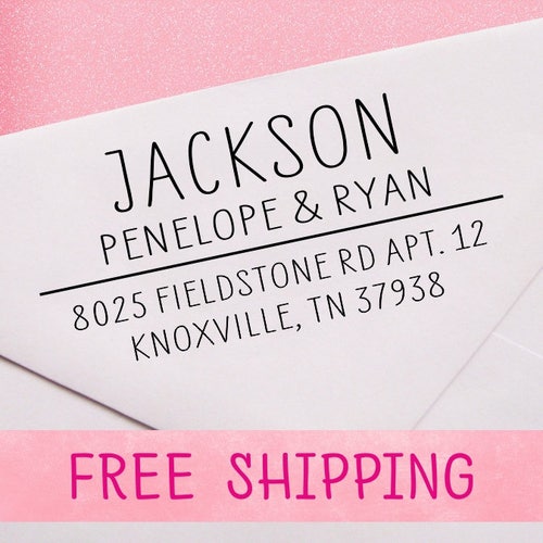 Address Stamp Self Inking Return Address Stamp Calligraphy - Etsy