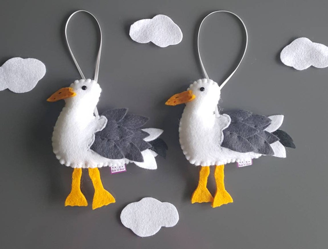 Seagull Decoration Felt Seagull Hanging Seagull Seaside | Etsy