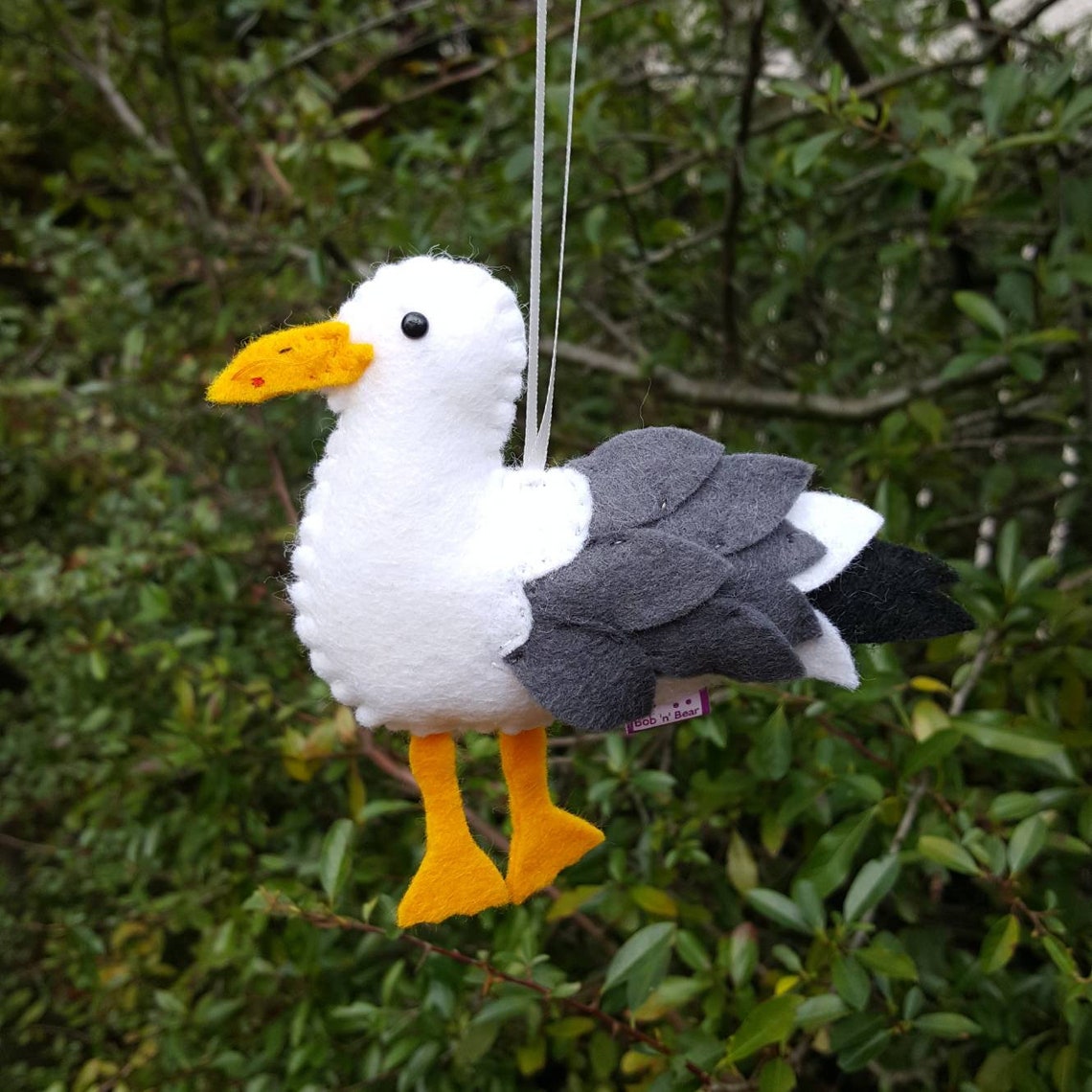 Seagull Decoration, Felt Seagull, Hanging Seagull, Seaside Bird, - Etsy