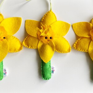 Felt Daffodil , Daffodil Decoration , Hanging Daffodil, Felt Flowers ...