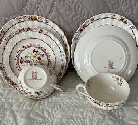 Vintage Spode China Teacups & Saucers and Bread/butter Plates - Floral ...