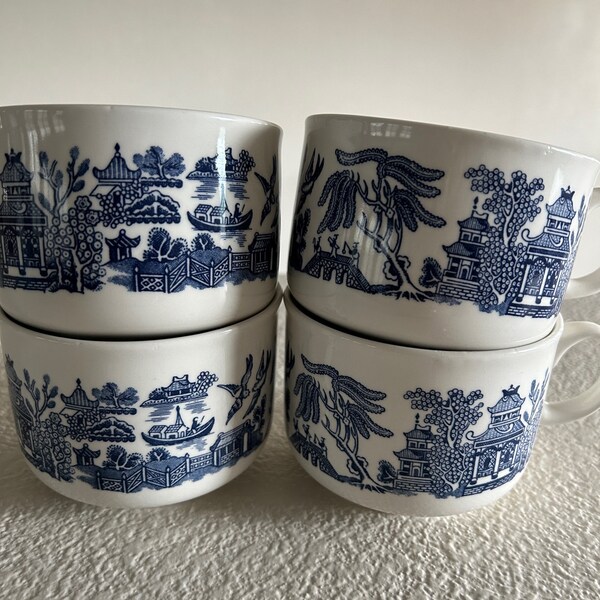 Blue Willow Mugs - Etsy