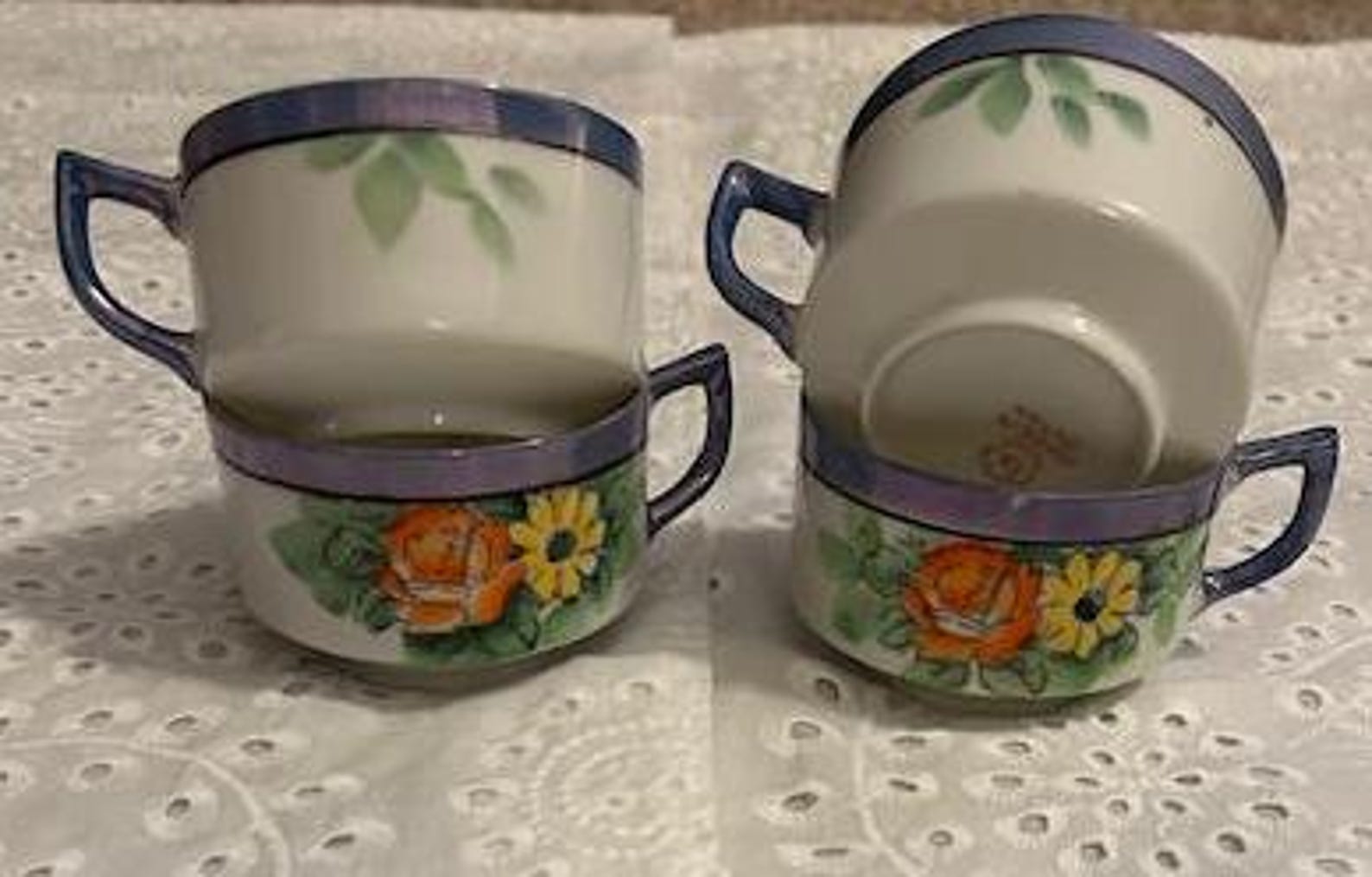 Rare Vintage Find! Tashiro Shoten Porcelain Teacups Set of Four (4 ...