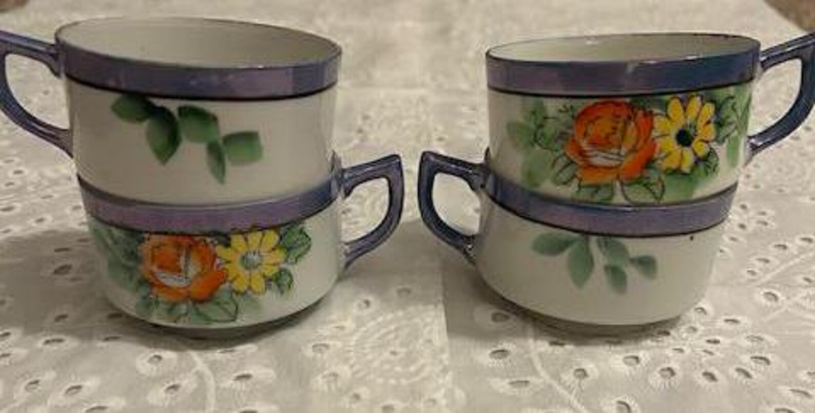 Rare Vintage Find! Tashiro Shoten Porcelain Teacups Set of Four (4 ...