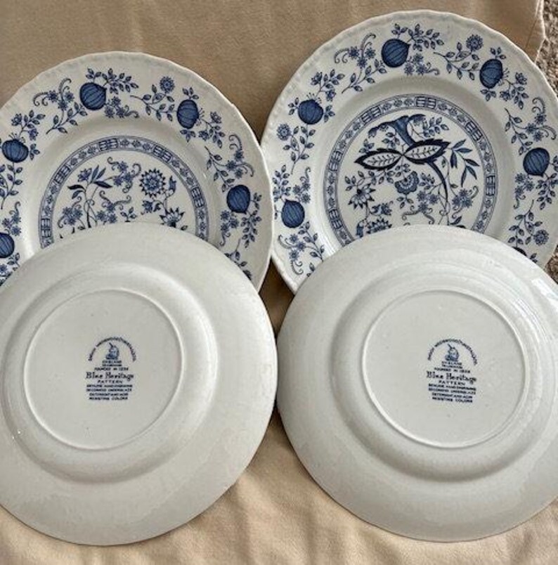 Vintage Enoch Wedgwood Blue Heritage "blue Onion" Made in Tunstall ...