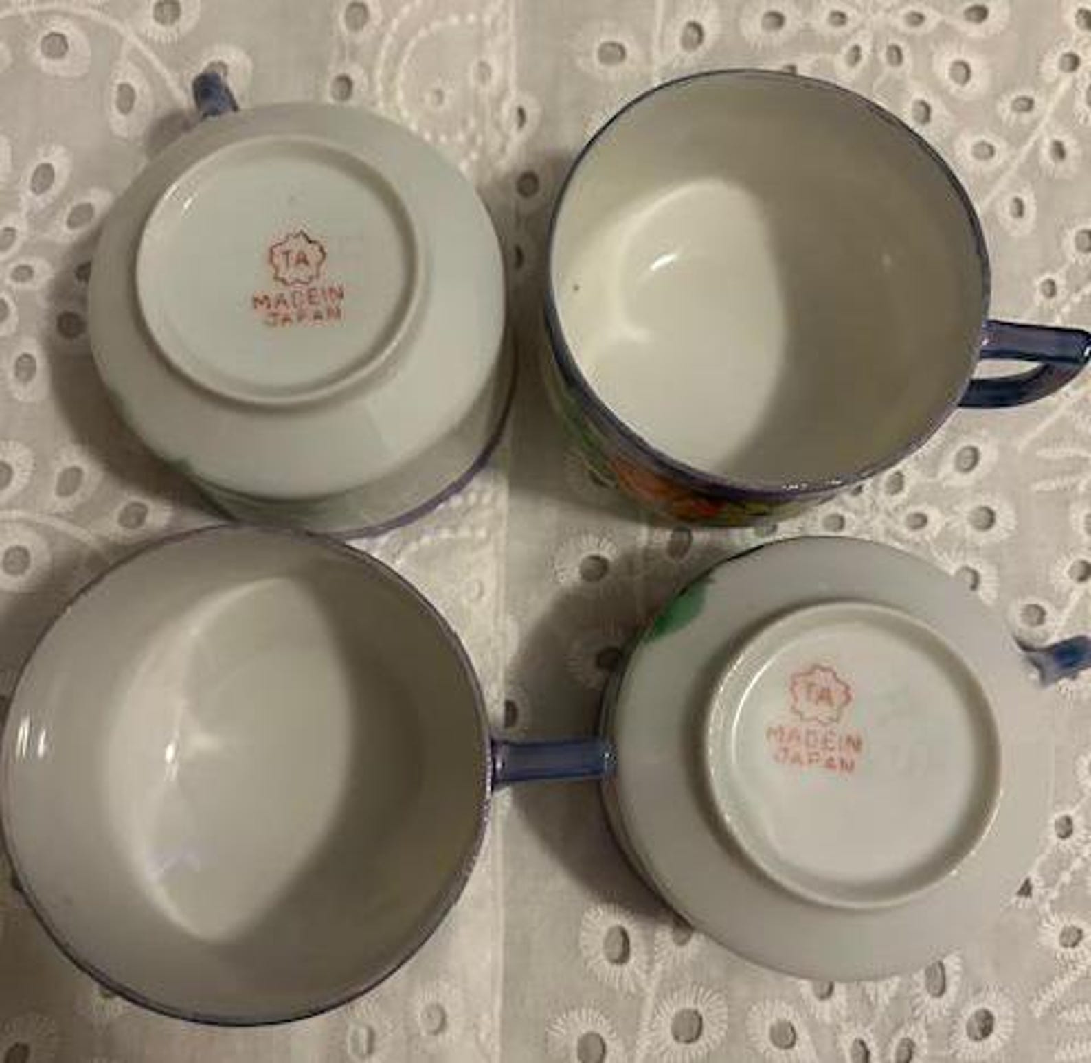 Rare Vintage Find! Tashiro Shoten Porcelain Teacups Set of Four (4 ...