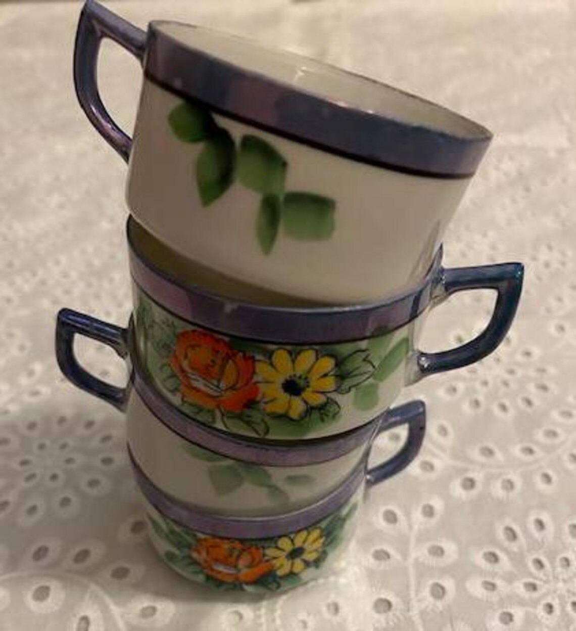 Rare Vintage Find! Tashiro Shoten Porcelain Teacups Set of Four (4 ...