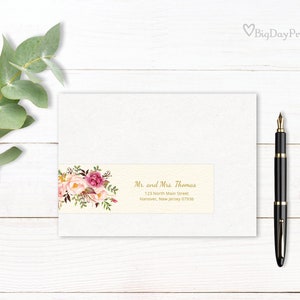 Ivory Wedding Wrap Around Address Labels, Address Labels Template ...