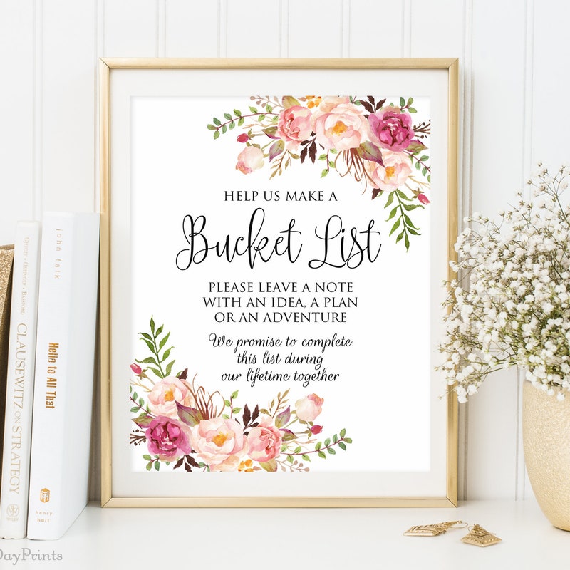 Bucket List Wedding Sign - Etsy