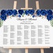 Royal Blue Wedding Seating Chart Template, Boho Chic Floral Wedding ...