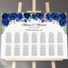 Royal Blue Wedding Seating Chart Template Boho Chic Floral | Etsy