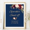 Rustic Wedding Reserved Sign Printable, Burgundy Wedding Reserved Table ...