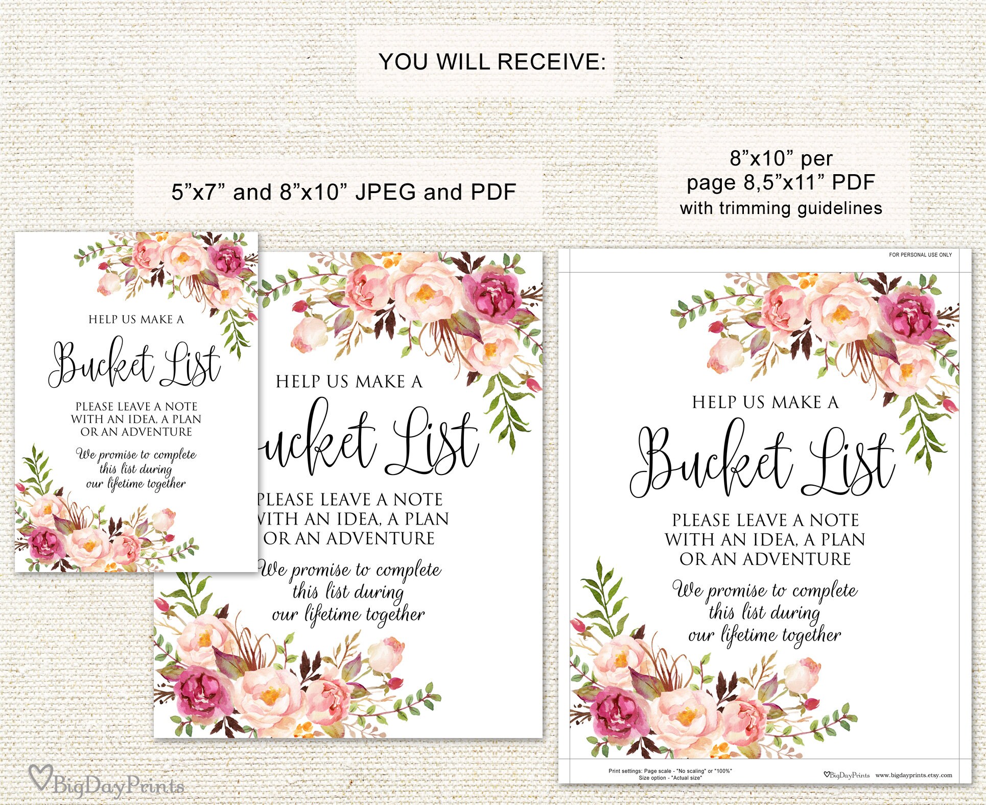 Bucket List Sign Alternate Guest Book Sign Wedding Bucket | Etsy