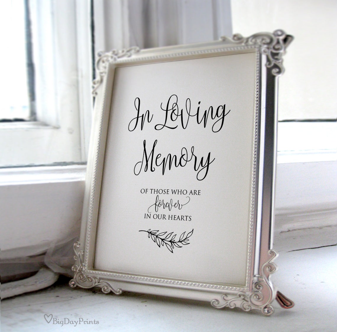 In Loving Memory Sign Memorial Table Sign Calligraphy | Etsy