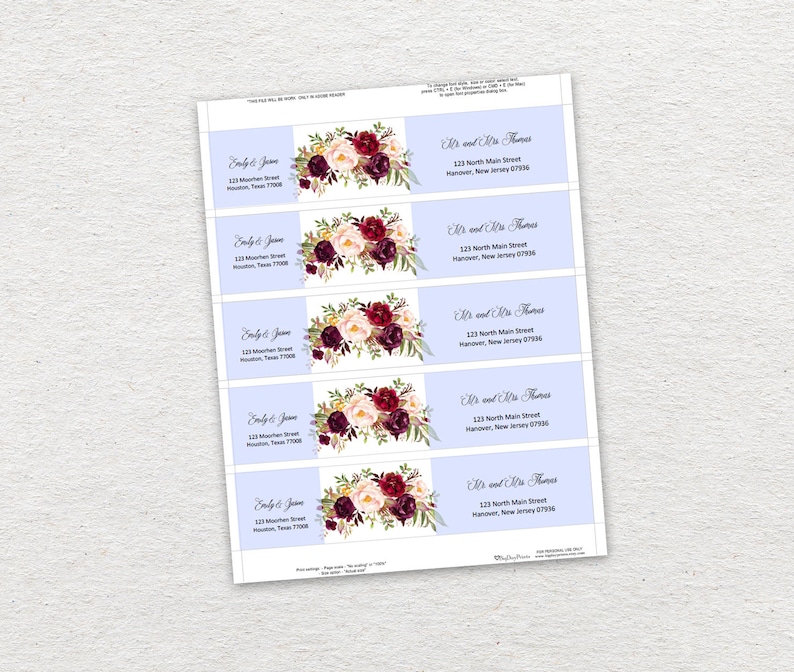 Wrap Around Address Labels Address Labels Template Printable | Etsy