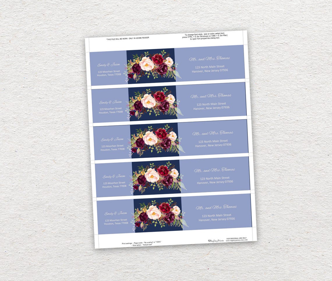 Wrap Around Address Labels Address Labels Template Printable - Etsy
