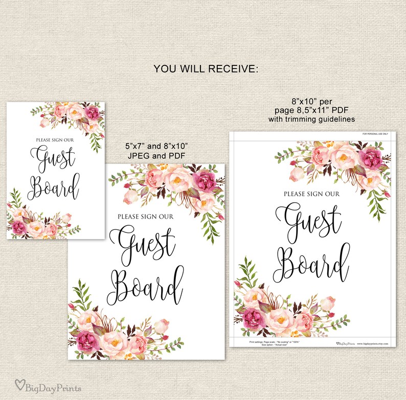 Guest Board Sign Alternate Guest Book Sign Printable Wedding | Etsy
