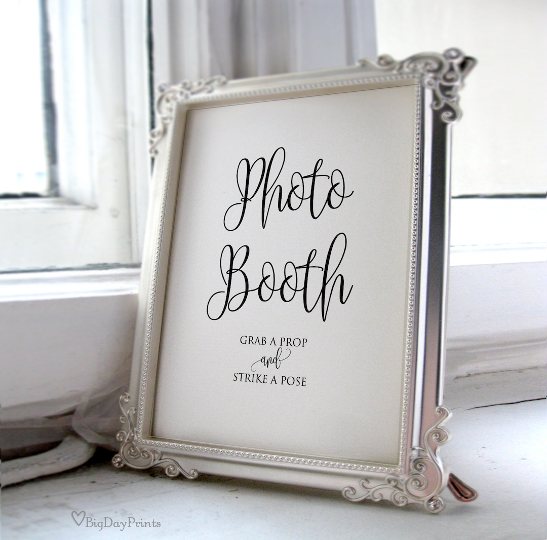 Photo Booth Sign, Wedding Photo Booth, Photo Booth Sign Printable ...