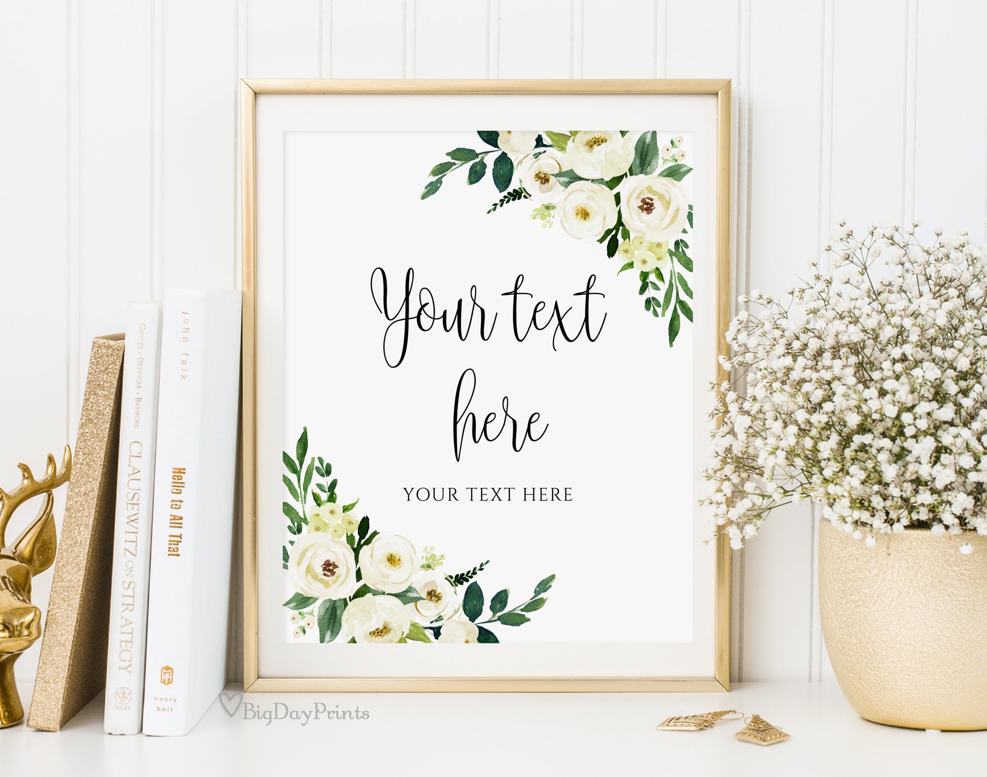 Custom Wedding Sign, Your Text Here Sign, Garden Wedding Sign Template ...