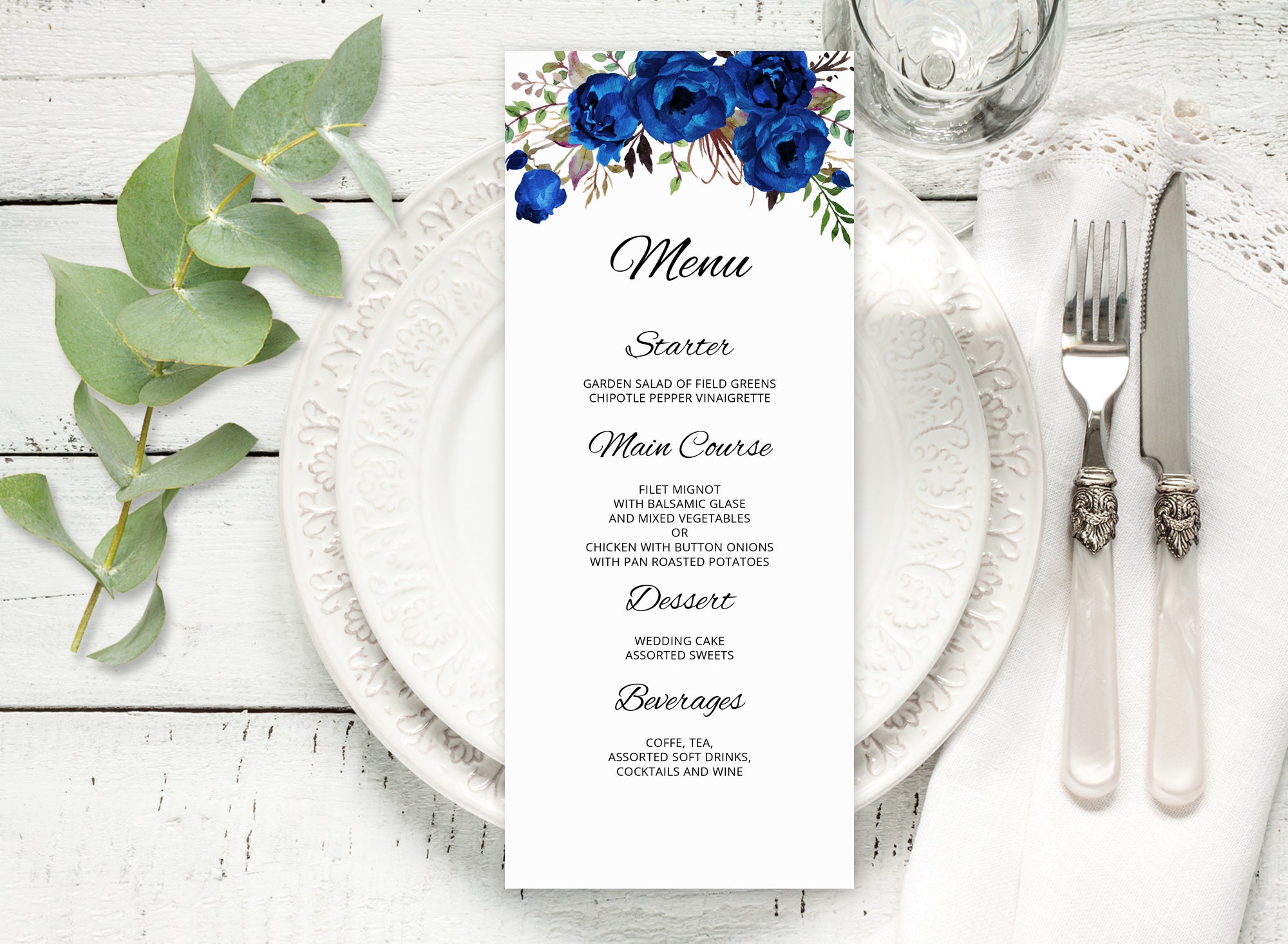 Digital Prints 100% Editable Templett Dinner Menu P59 Bohemian Menu ...