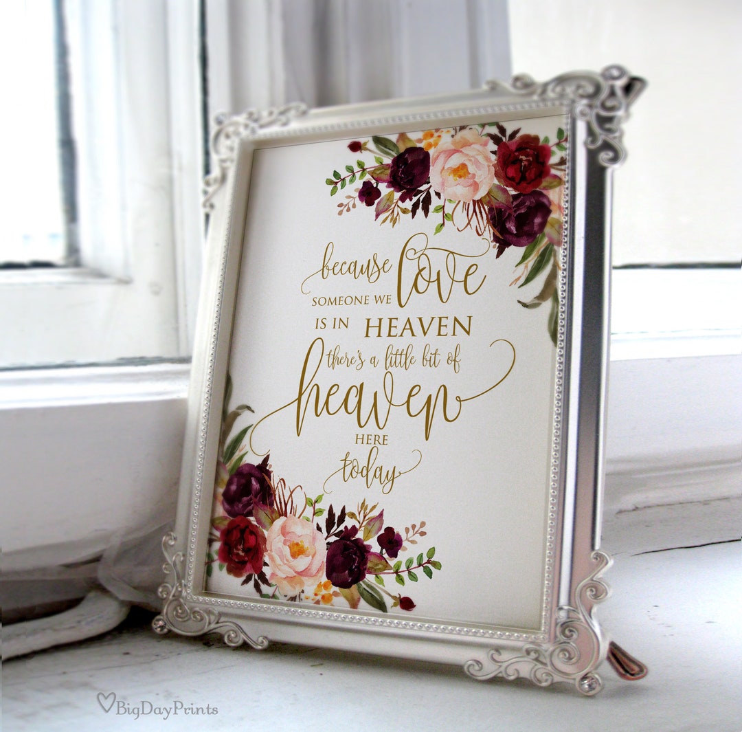 Memorial Wedding Sign, Heaven Wedding Sign, Memorial Table, Someone We ...