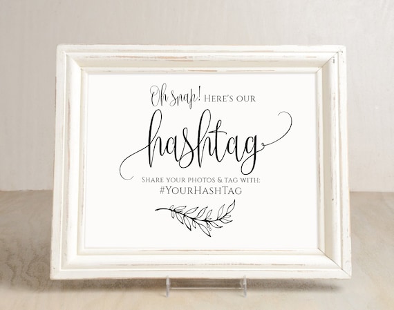 Hashtag Wedding Sign Modern Wedding Hashtag Sign Your | Etsy
