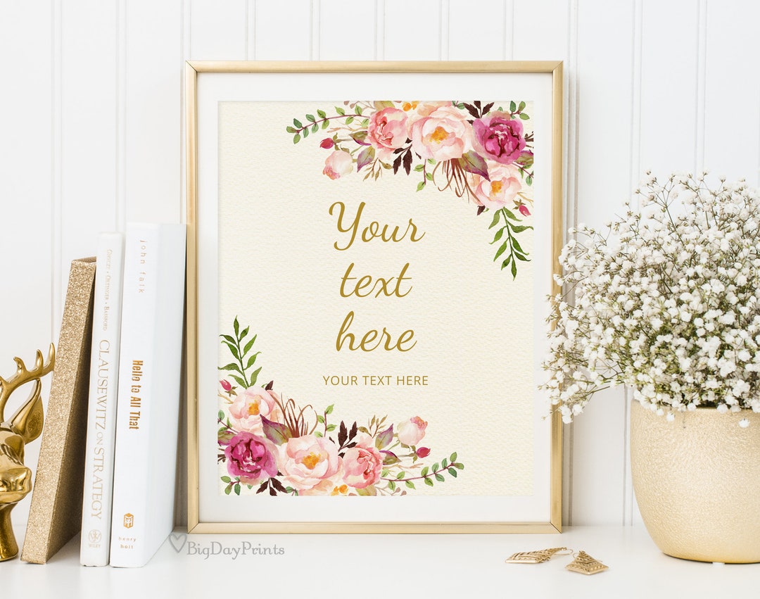 Ivory and Blush Wedding Sign Template, Editable Wedding Sign, Custom ...