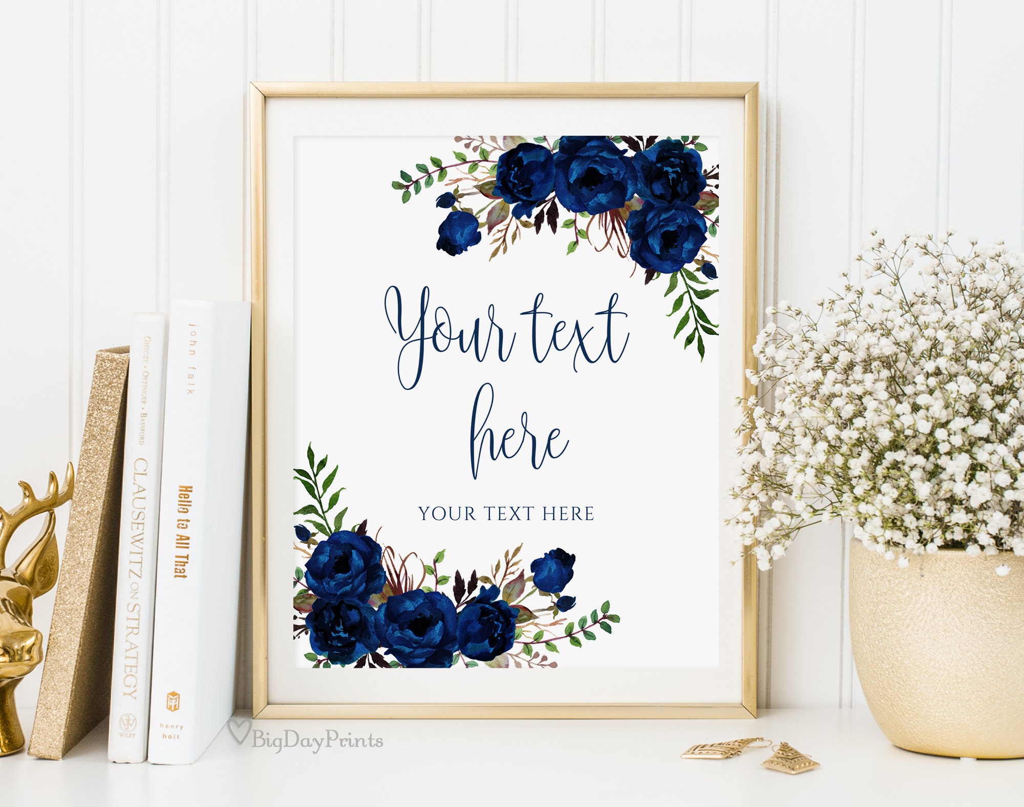 Editable Wedding Sign Your Text Here Sign Navy Wedding Sign - Etsy