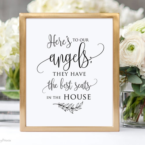 Here's to Our Angels Sign Memorial Sign Printable - Etsy