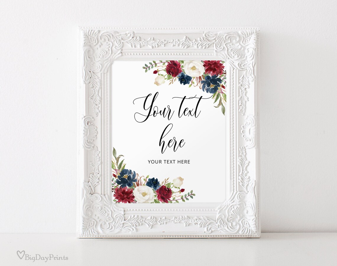 Editable Wedding Sign Your Text Here Sign Custom Wedding - Etsy